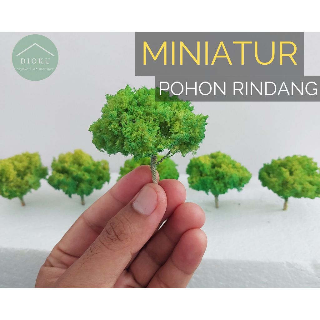 Jual Miniatur Pohon Rindang Semak Hijau 6cm / Pohon Arsitek / Bahan ...