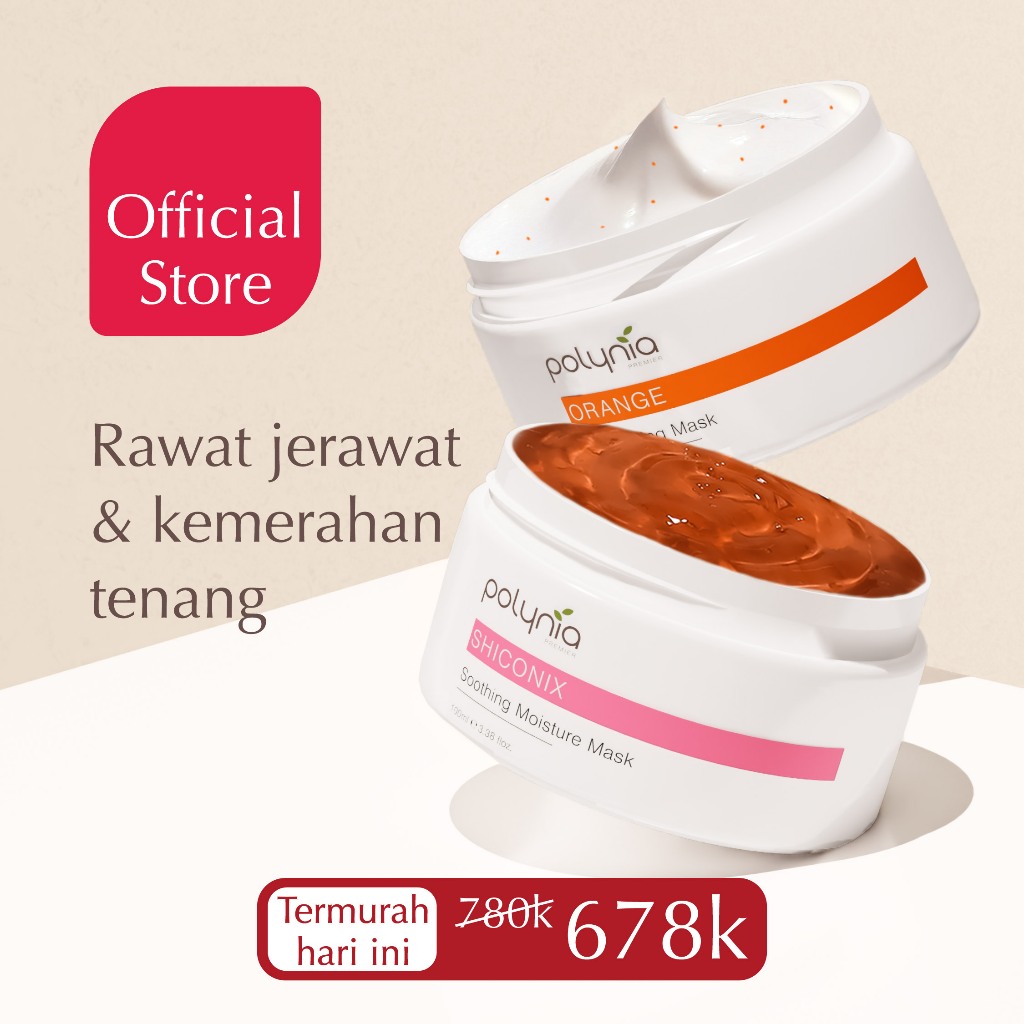 Jual POLYNIA | Orange Brightening + Shiconix Soothing Face Mask ...