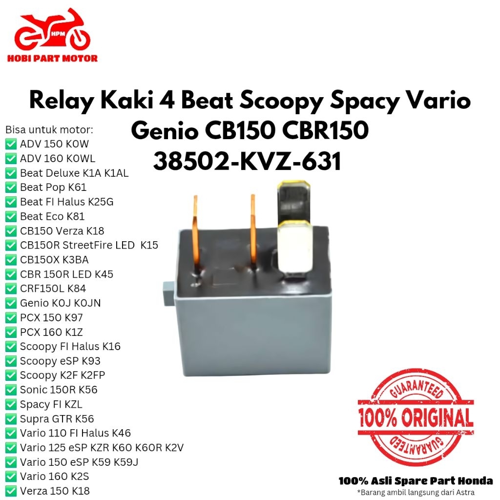 Jual Relay Switch Starter Kaki 4 Pin beat scoopy spacy genio vario 110 ...