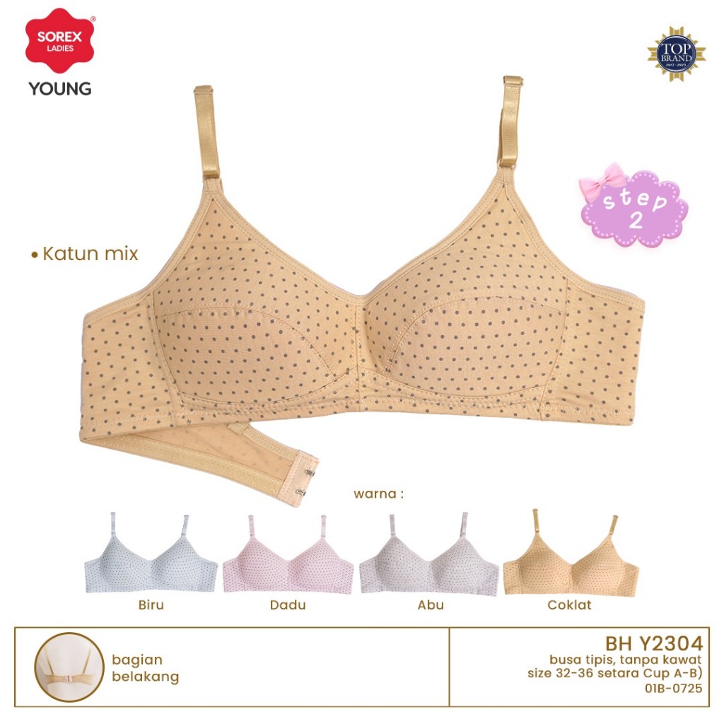 Jual Bh Bra Sorex Y 2304 Cup A Remaja Step 2 Motif | Bra Remaja Tanpa ...