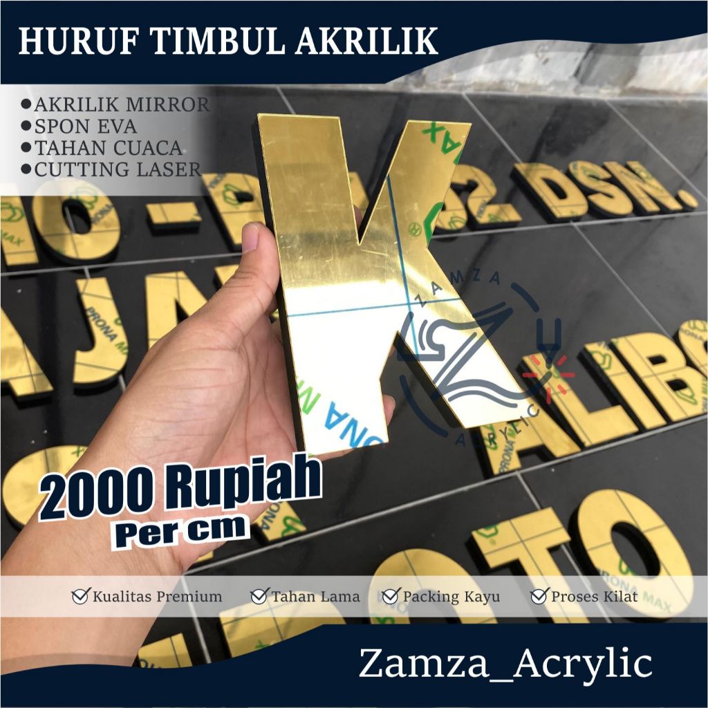 Jual HURUF TIMBUL AKRILIK / HURUF TIMBUL AKRILIK + SPON EVA 1CM / FREE ...