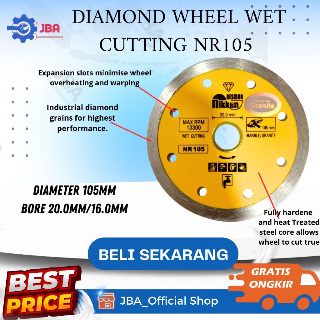 Jual Mata Pisau Potong Wet Cutting Nikken Resibon NR 105 | Shopee Indonesia