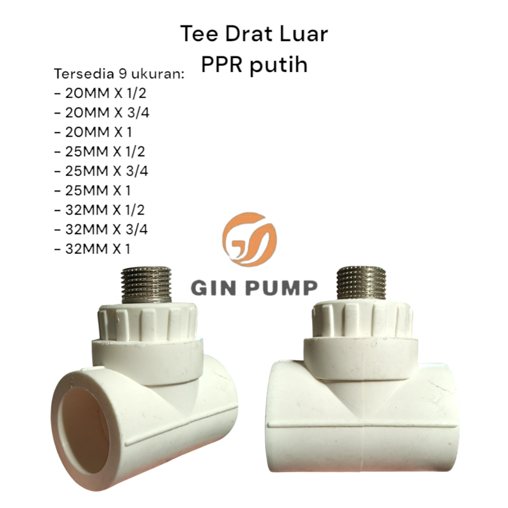 Jual Tee drat luar / Tee PPR male (TDL) PPR putih berbagai ukuran_GAVIN ...