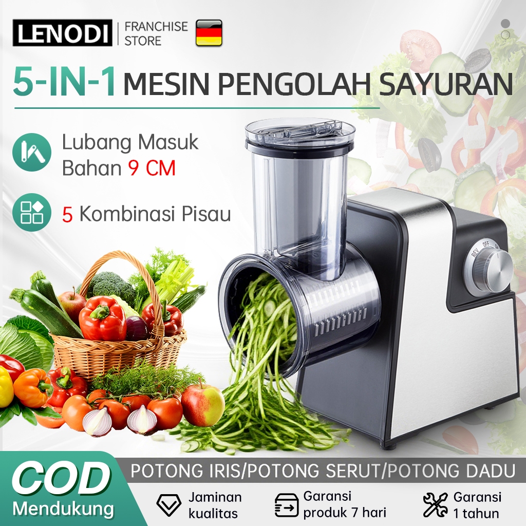 Jual 5-in-1 250W-500W COD Mesin pemotong sayur otomatis dengan listrik ...