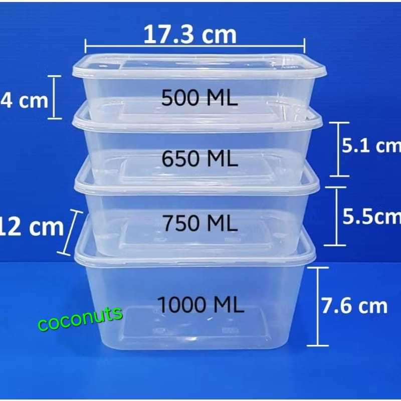 Jual Thinwall Food Container / Kotak Makan Mika Plastik 500ml 650ml 750ml 1000ml | Shopee Indonesia