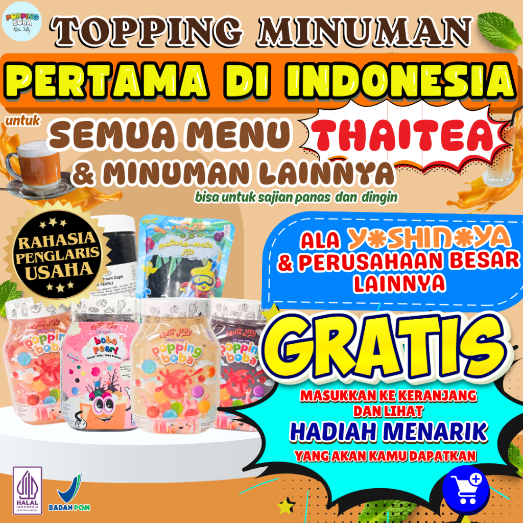 Jual ToppingMinumanThaiTeaPertamadiIndonesiaTemanUntuk Bubuk Thai Tea ...