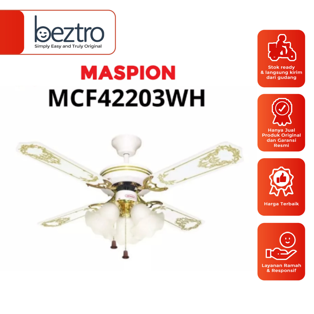 Jual Maspion Ceiling Fan 42 Inch MCF-42-203-WH – Ceiling Fan 42 inch 4 ...