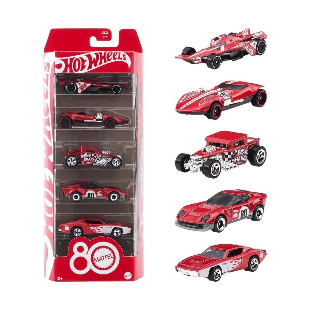 Jual Hot Wheels Mattel 80th Anniversary 5 Car Pack - Special edition ...