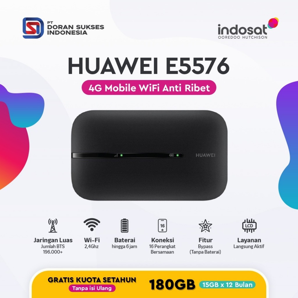 Jual HKM by Huawei Modem E5576 Indosat HiFi Air Modem Mifi 4G LTE ...