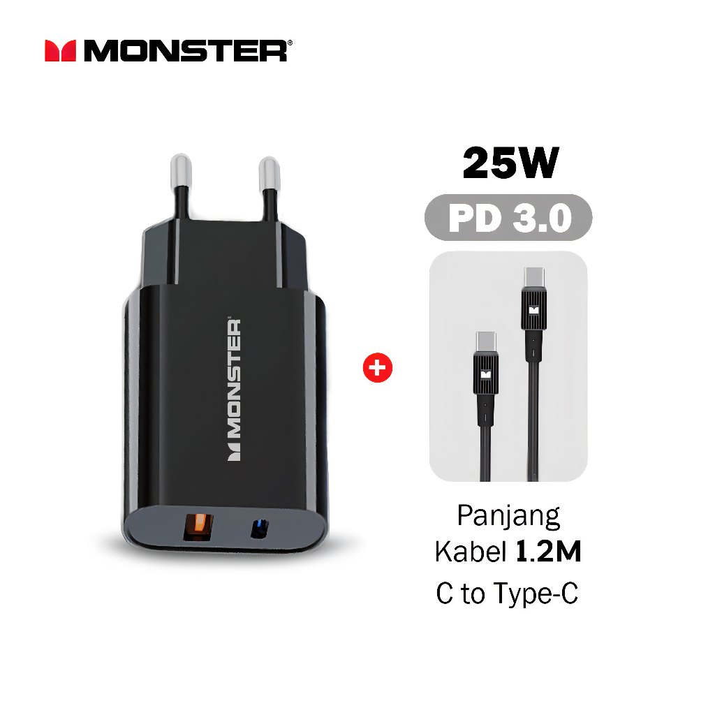 Jual Monster U3501 Charging Adaptor Kepala Charger 2 Port Fast Charging ...