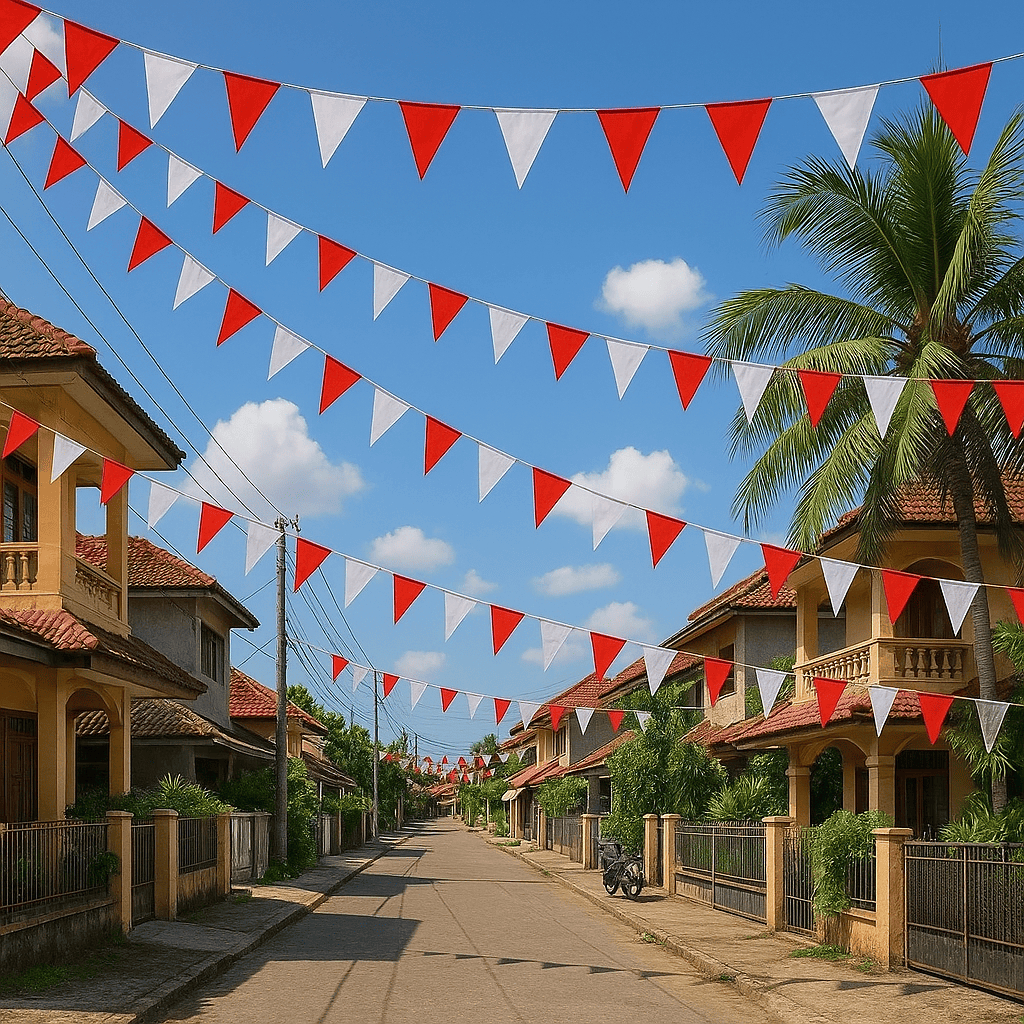 Jual 150 pcs Bendera Merah Putih / 60 Meter Umbul Segitiga & Segiempat ...