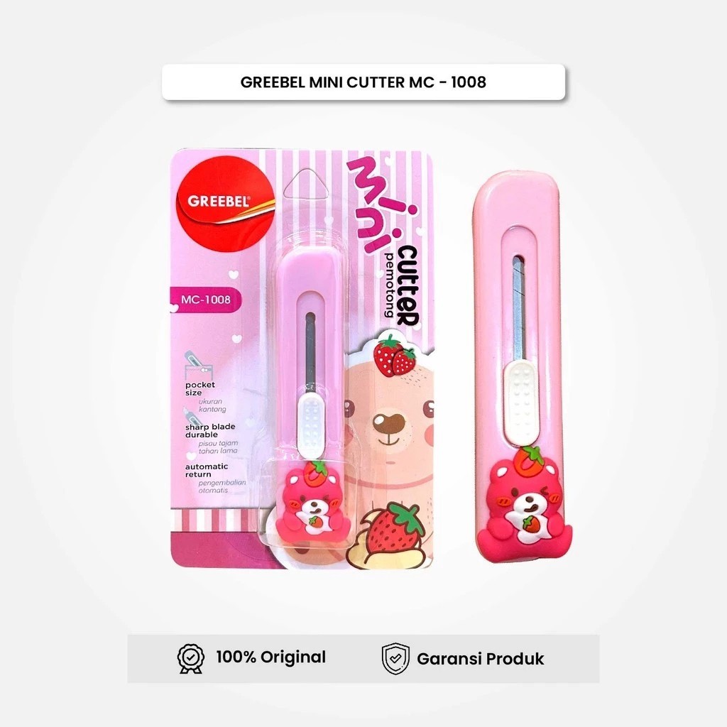 Jual ( 1 BIJI ) Mini Cutter Greebel MC-1008 / Karakter Lucu / Cutter ...