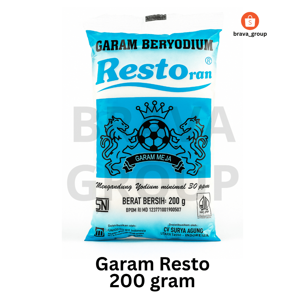Jual GARAM RESTO ran 200 gram Yodium 30 ppm / Garam Murah 200 gr ...