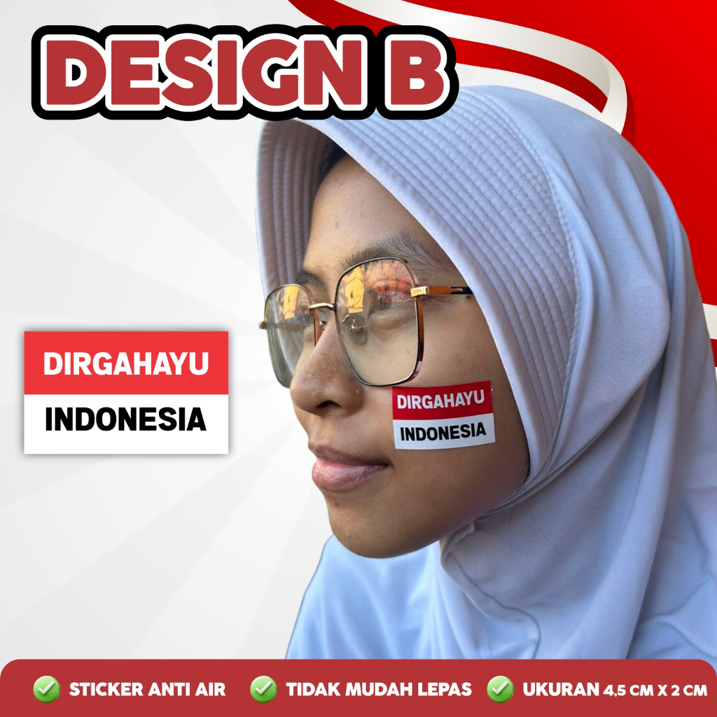 Jual STICKER PIPI ( isi 100 PCS ) Stiker Pipi Bendera Merah Putih l ...