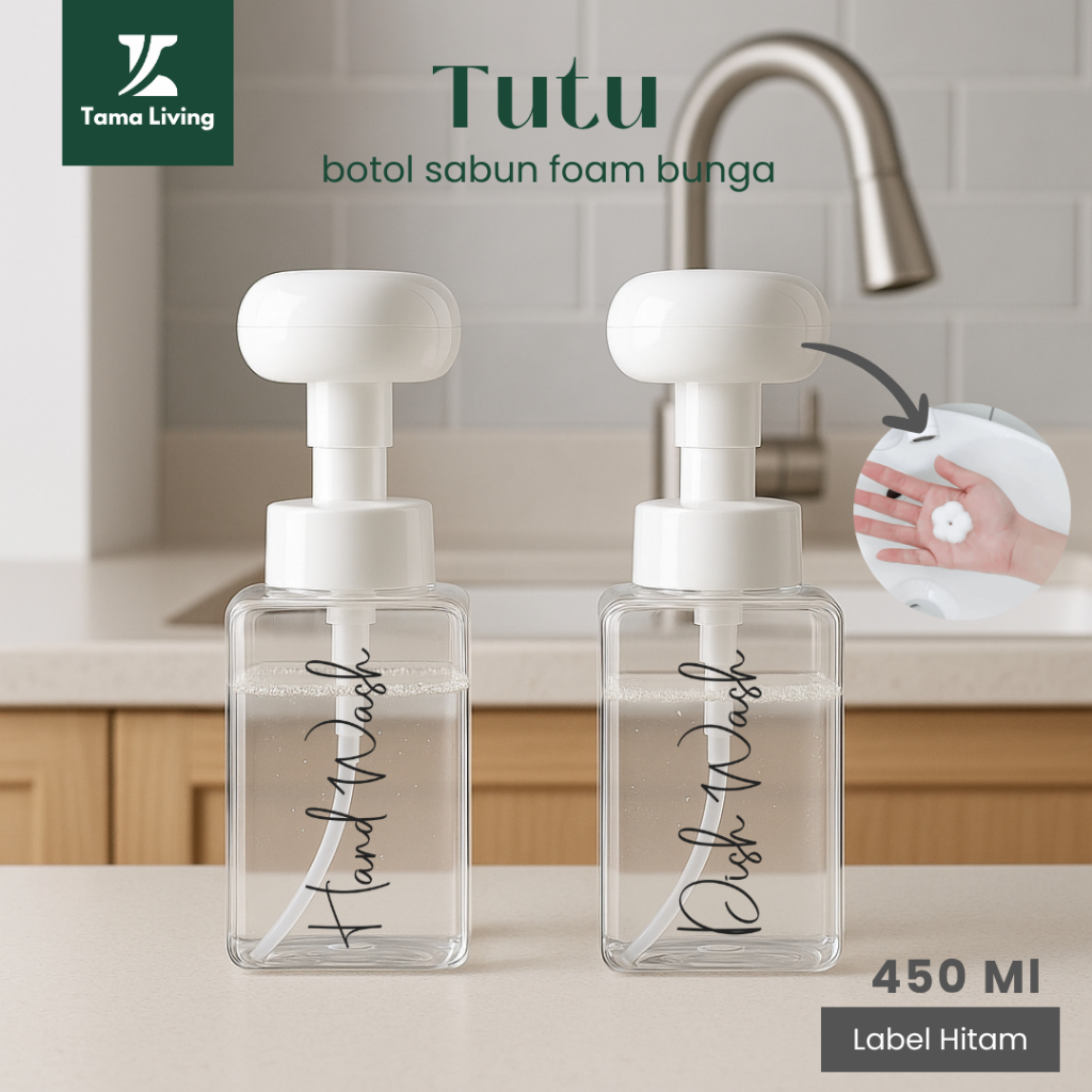 Jual TAMA LIVING Tutu Botol Refill Sabun Foam Busa Bentuk Bunga 450 Ml ...