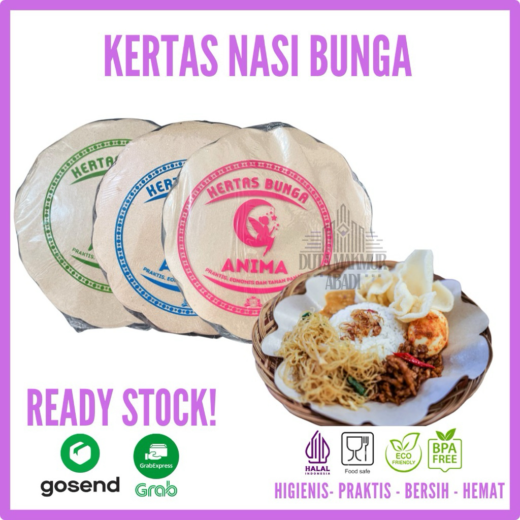 Jual Kertas Nasi Bunga 150 200 250 Lembar/ Alas Piring Rotan Hajatan ...