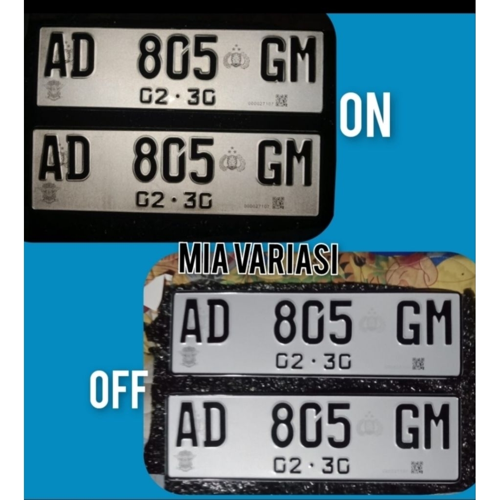 Jual plat mobil reflektif putih barcode QR depan belakang | Shopee ...