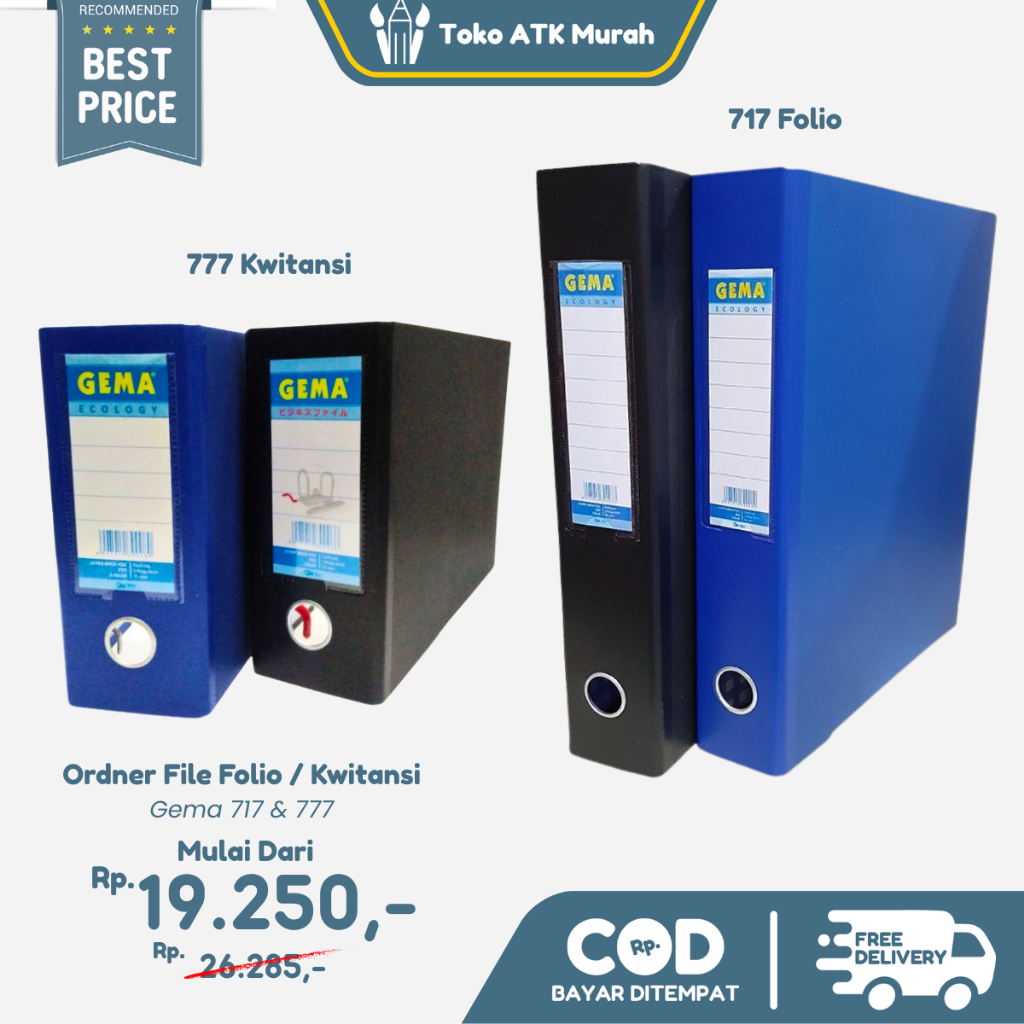 Jual Ordner GEMA Matt 717 Folio / 777 Kwitansi 1/2 Folio - Map Arsip Ring Binder Tebal Kantor ...