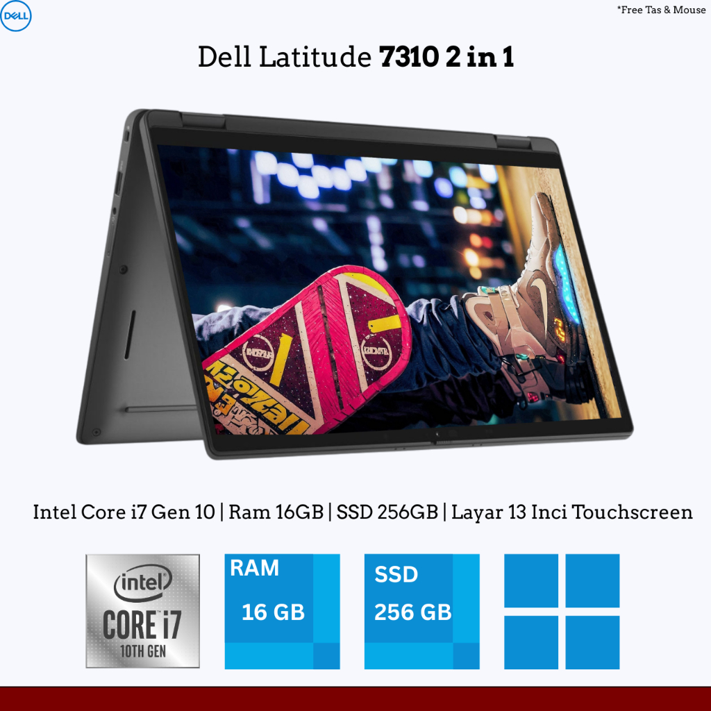Jual Laptop Dell Latitude 7310 2 in 1 | Intel Core i7 Gen 10 | Ram16gb ...