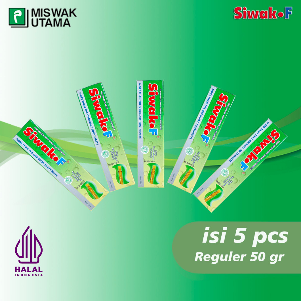 Jual Pasta Gigi Siwak F Original 50 Gram Halal Toothpaste (bundling 5 ...