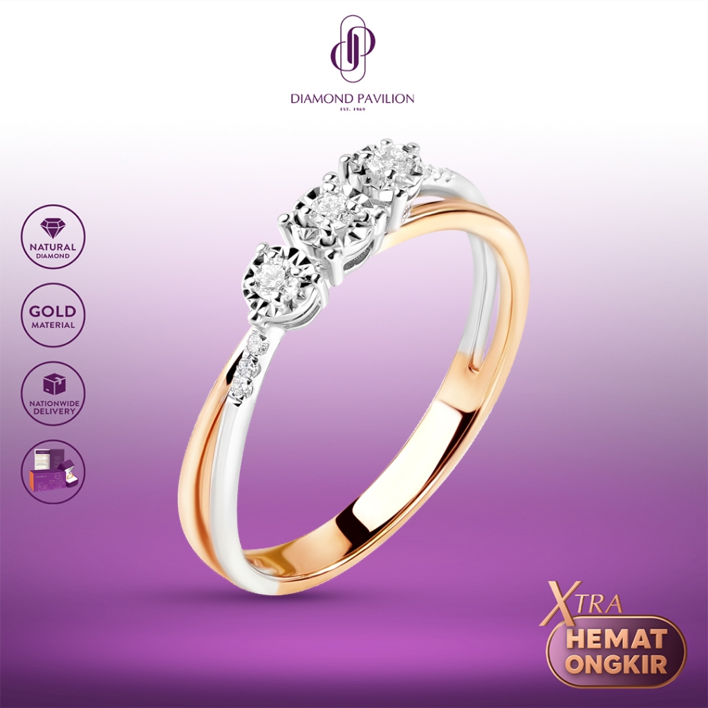 Jual Diamond Pavilion Cincin Emas Batu Berlian Luxian Ring | Shopee ...