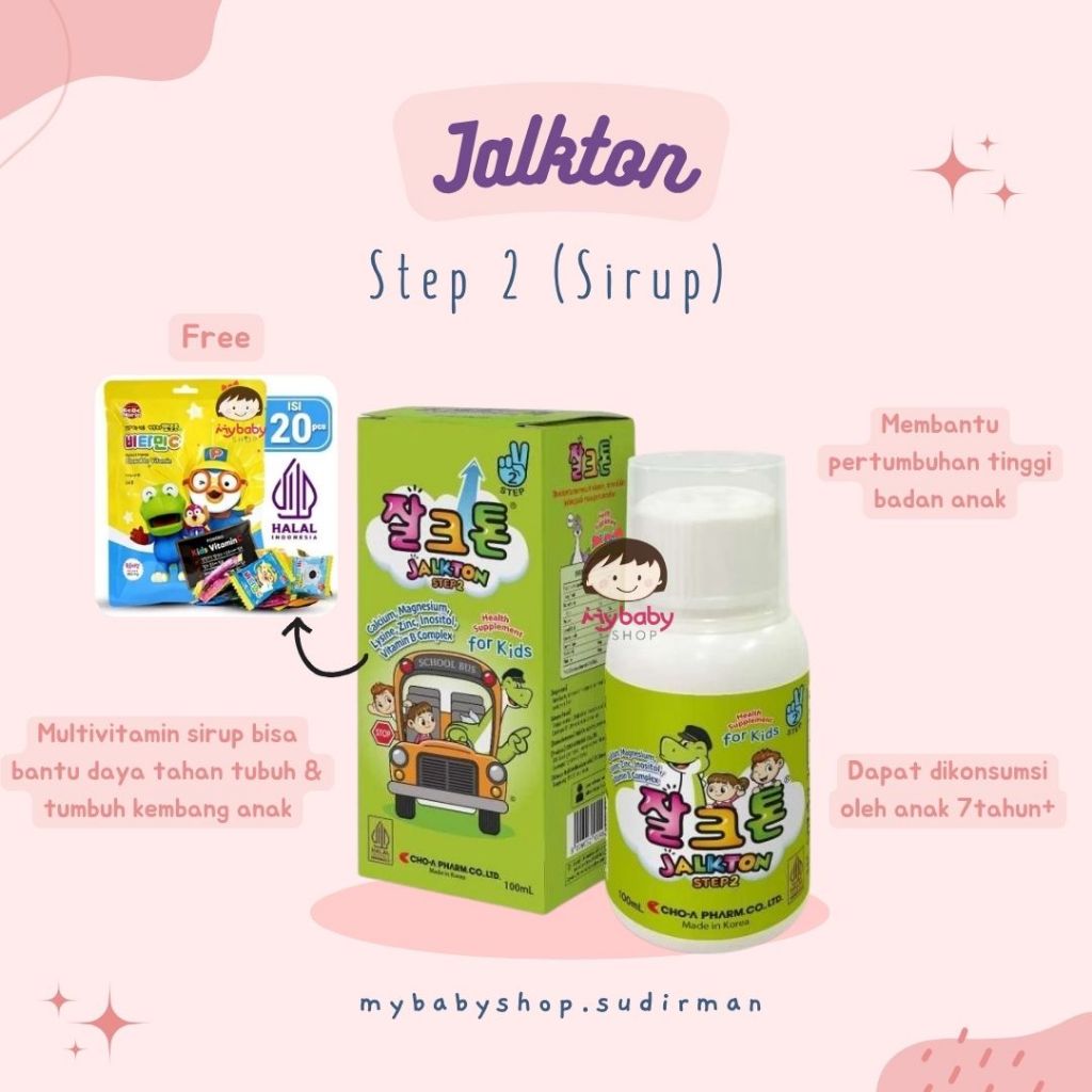 Jual (BUY 1 GET 1) JALKTON STEP 2 100 ml FREE Pororo Chewable Vitamin 1 ...