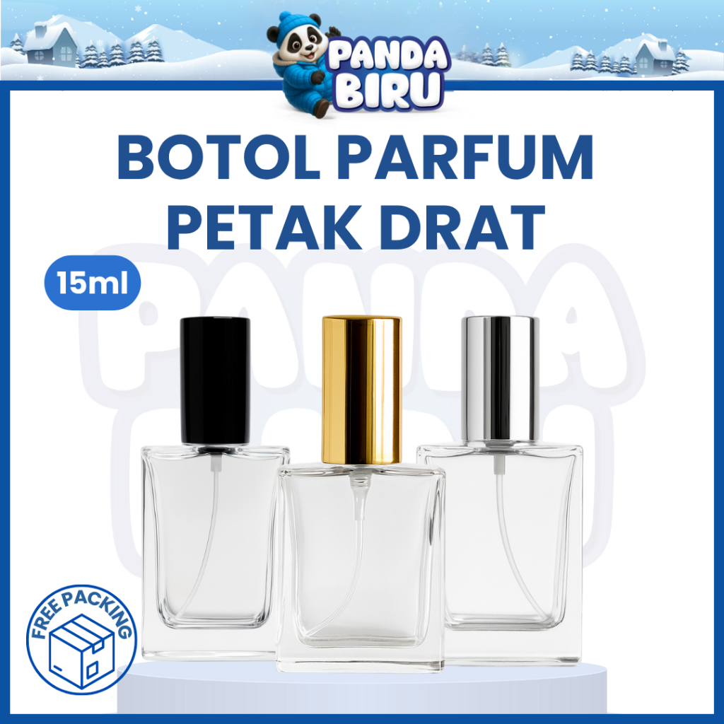 Jual Botol Parfum Kotak Petak Drat 15ml / Botol Kaca Beling Minyak ...