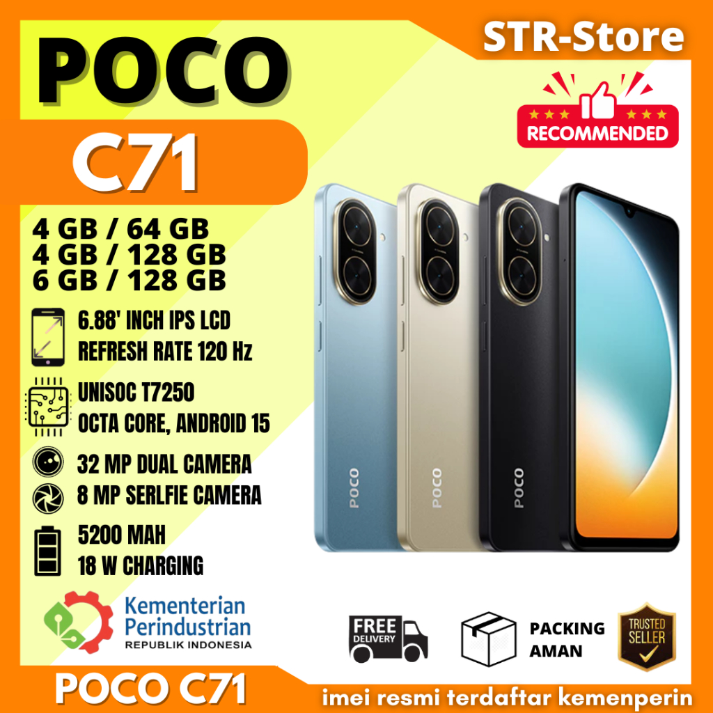 Jual POCO C71 6/128 GB C 71 4/128 GB SMARTPHONE GARANSI RESMI POCO C 71 ...
