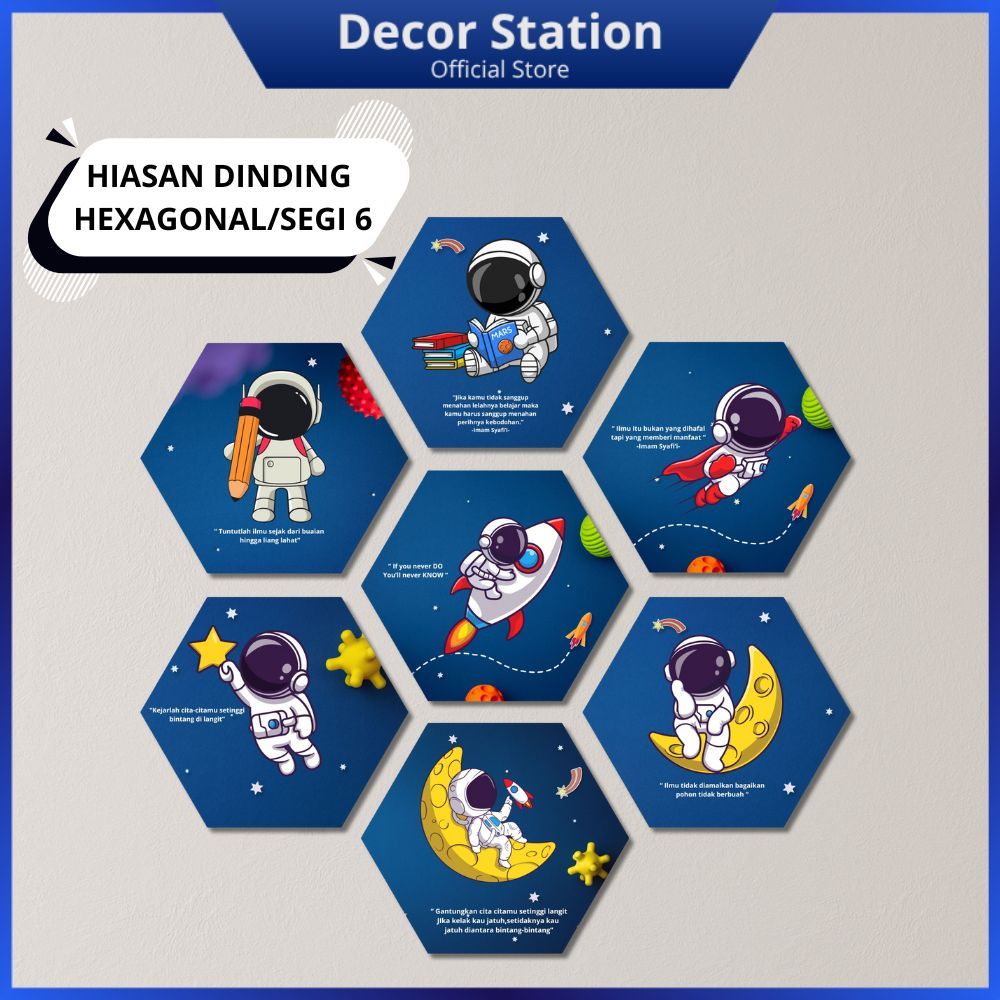 Jual Hiasan Dinding Hexagonal/Segi 6 Tema Astonout Siap Pasang | Shopee ...