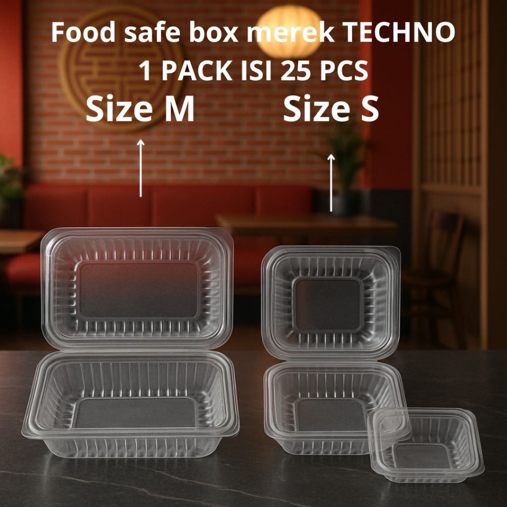 Jual FOOD SAFE BOX MEREK TECHNO UKURAN S DAN M PER PACK ISI 25 PCS | PP ...