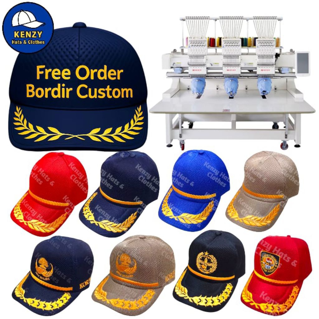 Jual CUSTOM BORDIR /TOPI DOUBLEMES CUSTOM /TOPI PADI KAPAS POLOS /TOPI ...