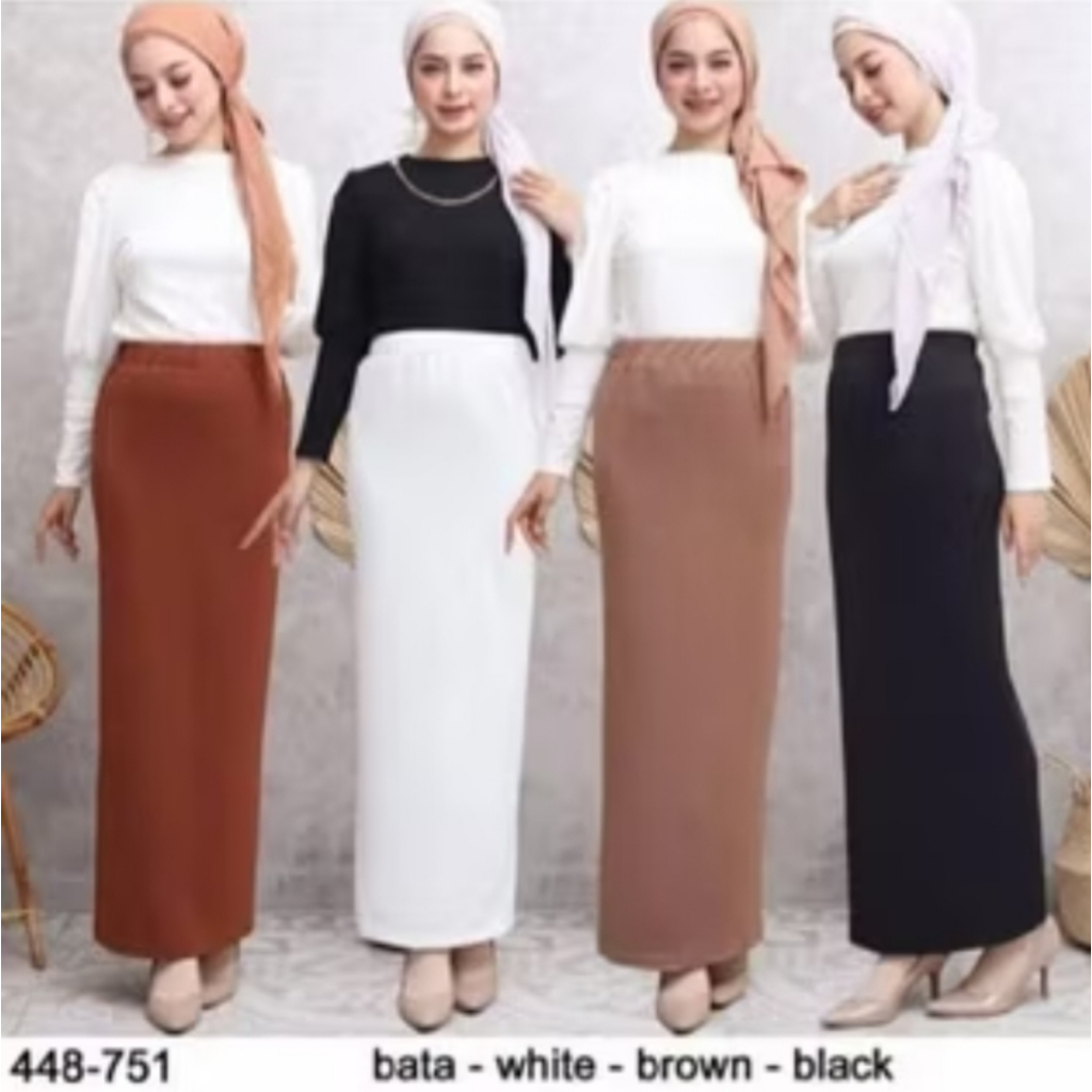 Jual DM- Rok Span Bahan Scuba Rok Kerja Panjang | Shopee Indonesia