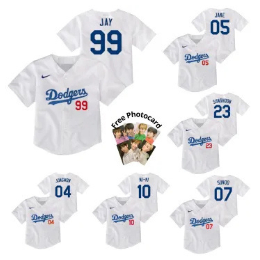 Jual Jersey baseball dodgers enhype kpop putih kemeja atasan olahraga ...