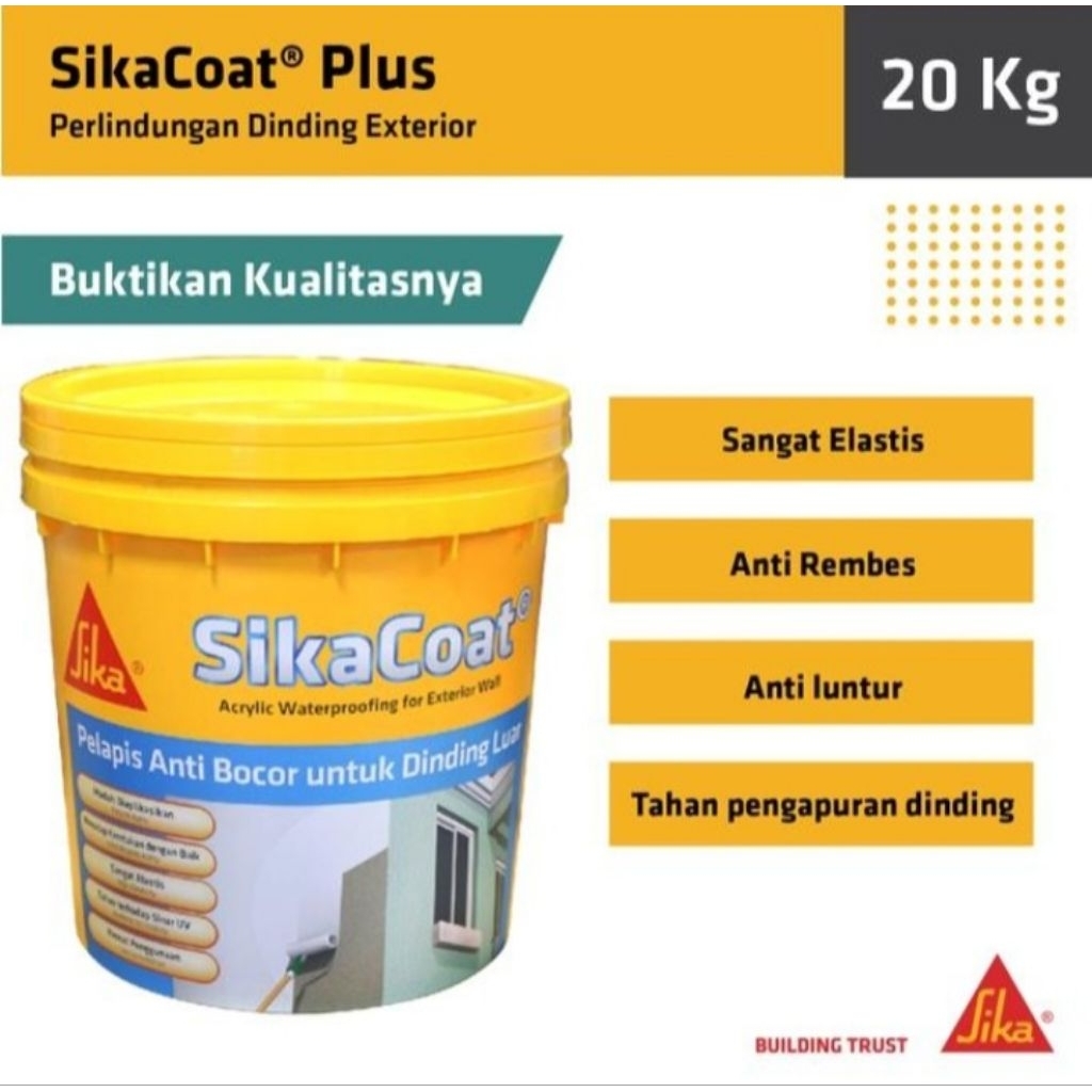 Jual Sika Coat Plus Cat Waterproofing Pelapis Anti Bocor Dinding 4.kg ...