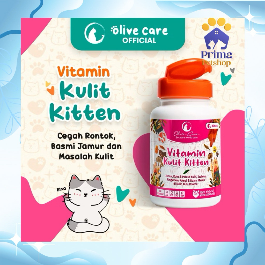Jual Olive Care Vitamin Kucing MASALAH KULIT KITTEN untuk Bulu Rontok ...