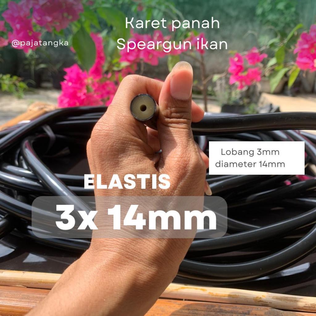 Jual Karet Speargun panah ikan 3x14mm HITAM tebal 14mm lubang 3mm ...