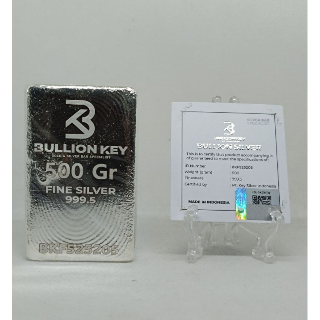 Jual Perak Murni 999.5 -500 Gram - Bullion Key Silver Bar | Batangan ...