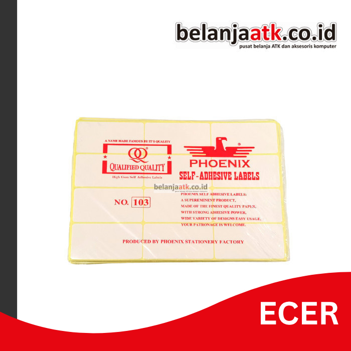Jual [ECER] Label Sticker Phoenix 103 (Label Harga Stiker) | Shopee ...