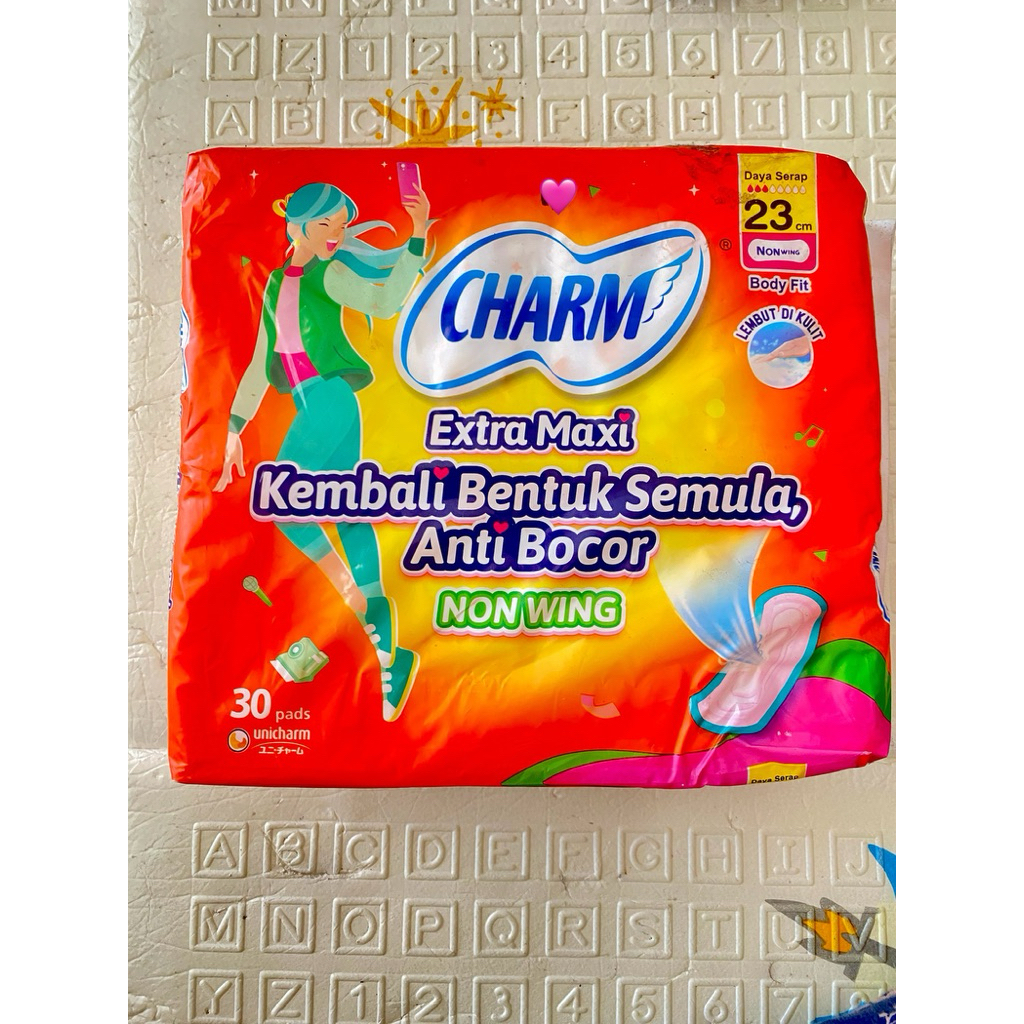Jual Charm Pembalut Body Fit Extra Maxi 23cm Non Wing 30 Pads | Shopee ...