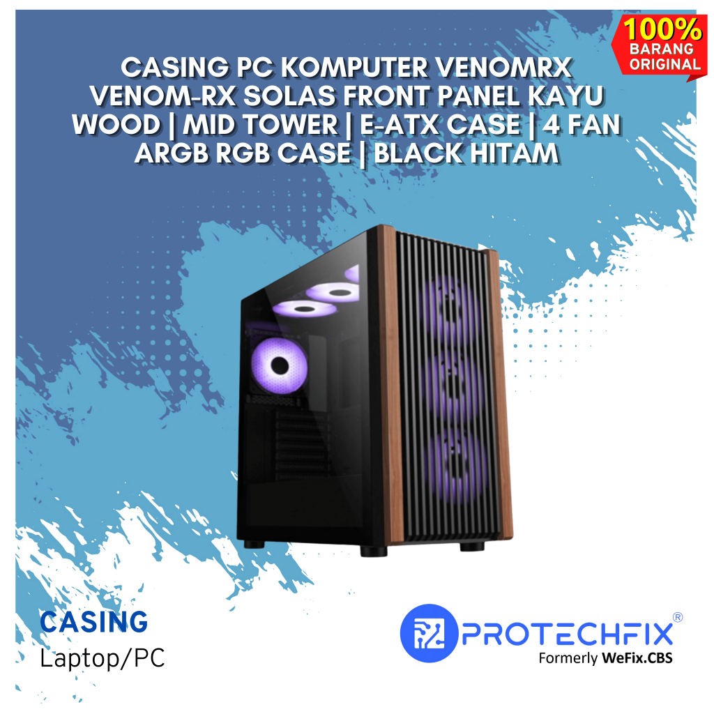 Jual Casing PC Komputer VenomRx Venom-RX SOLAS Front Panel Kayu Wood ...