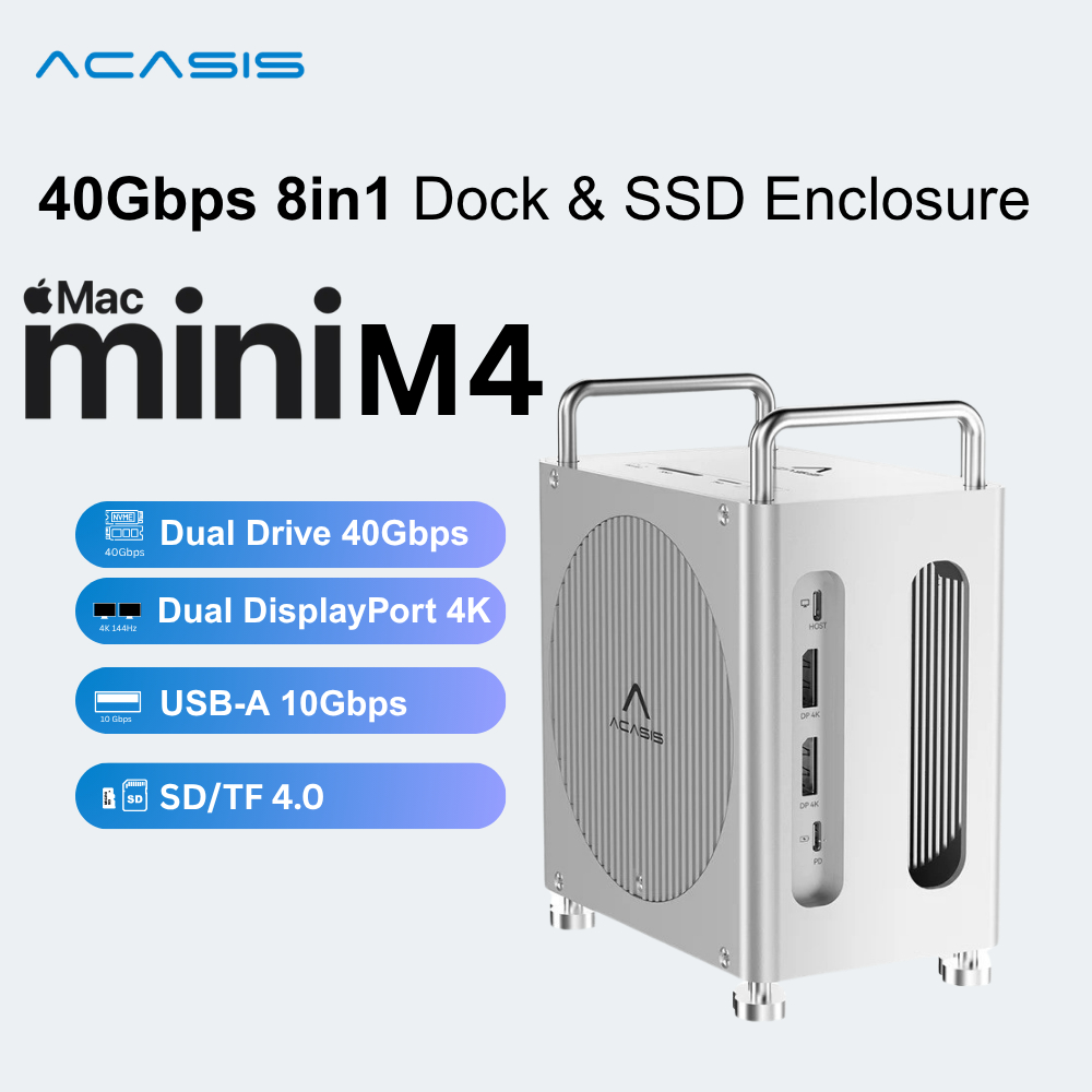 Jual ACASIS 8-in-1 40Gbps Mac Mini M4 Dock with Dual SSD Enclosure ...