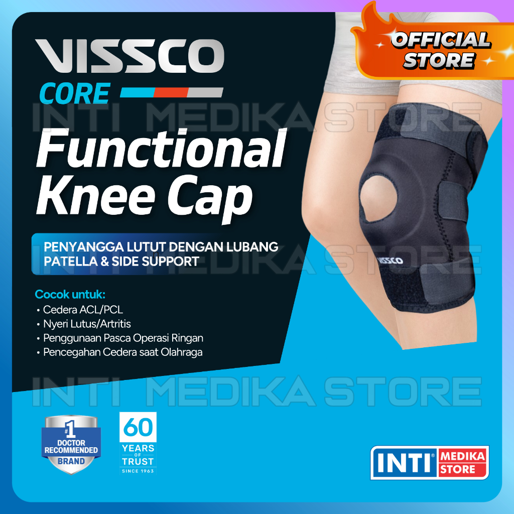 Jual VISSCO - FUNCTIONAL KNEE CAP Support with Open Patella 0733 ...