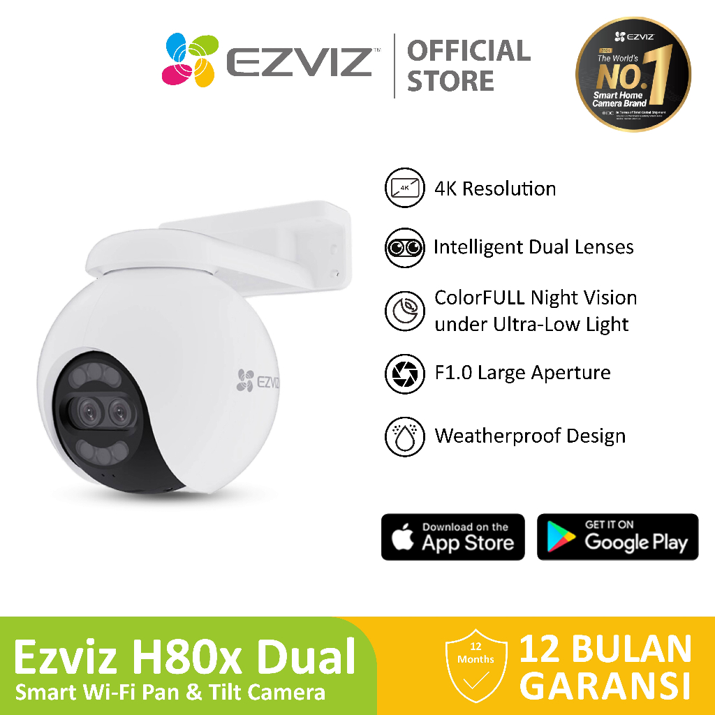 Jual Ezviz H80x Smart Home Dual 4K Pan & Tilt Wi-Fi Camera Outdoor ...