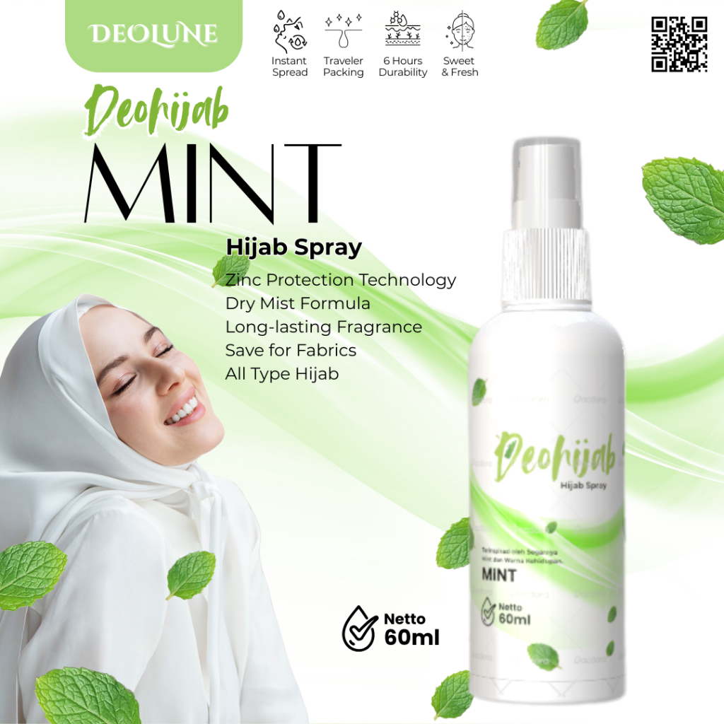 Jual DeoHijab | MINT | Parfum Hijab Spray & Deodoran Hijab Zinc Protection | Wangi Tahan Lama ...