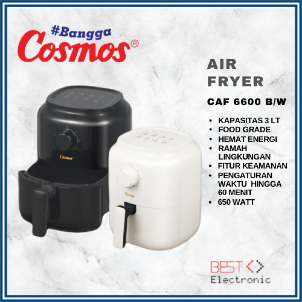 Jual AIR FRYER COSMOS CAF 6600 B/W 650 WATT 3 LT CAF6600 B/W AIRFRYER ...
