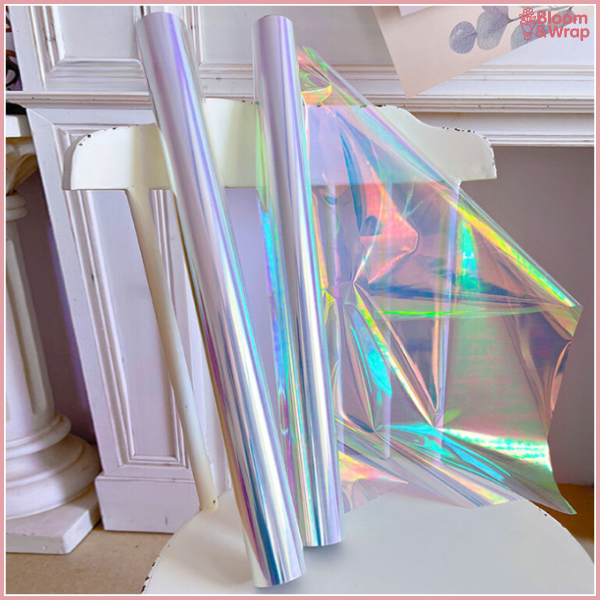 Jual SKY Roll 10 Meter Kertas Buket Bunga Hologram Transparan Flower ...