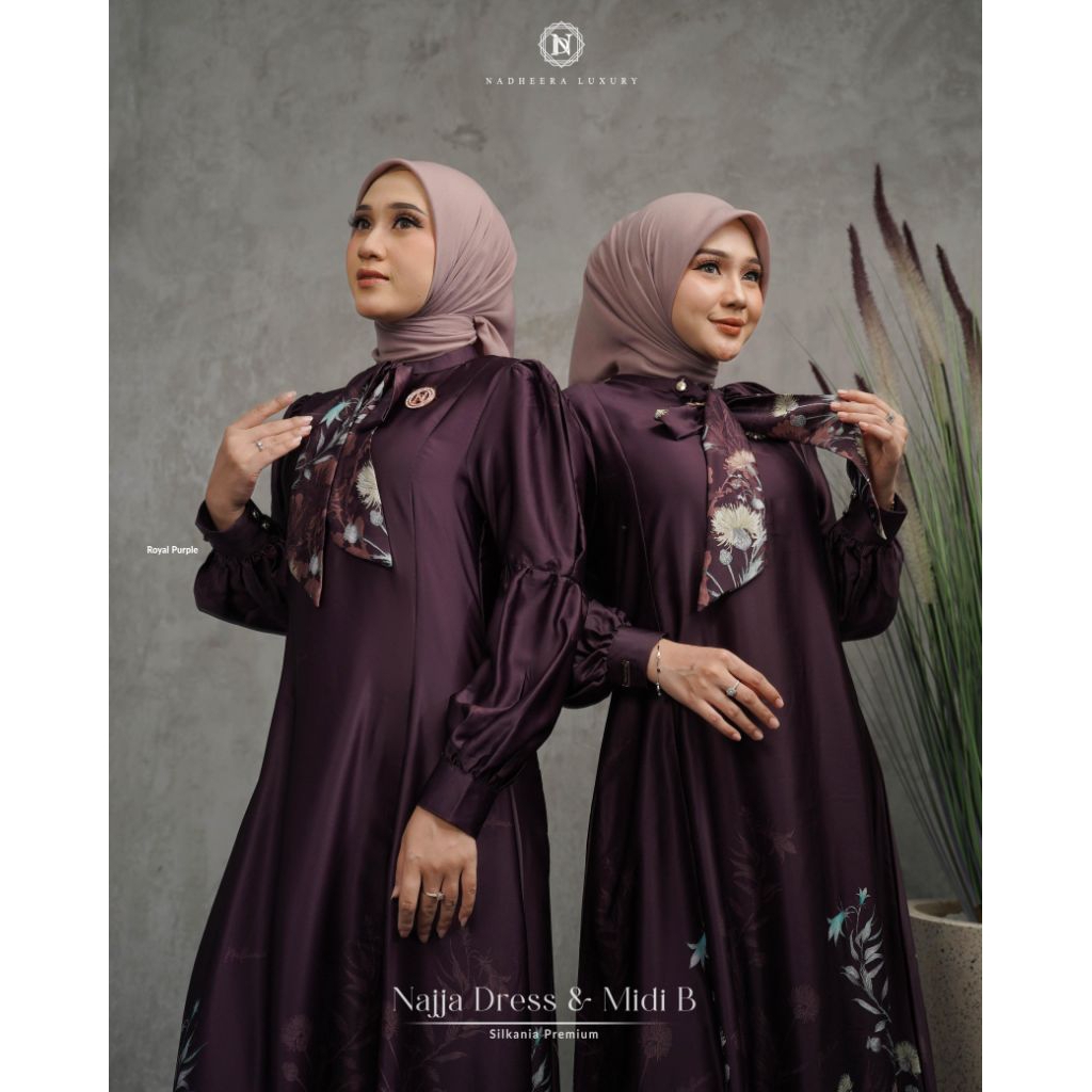 Jual NAJJA MIDI DRES B BY NADHEERA LUXURY | Shopee Indonesia