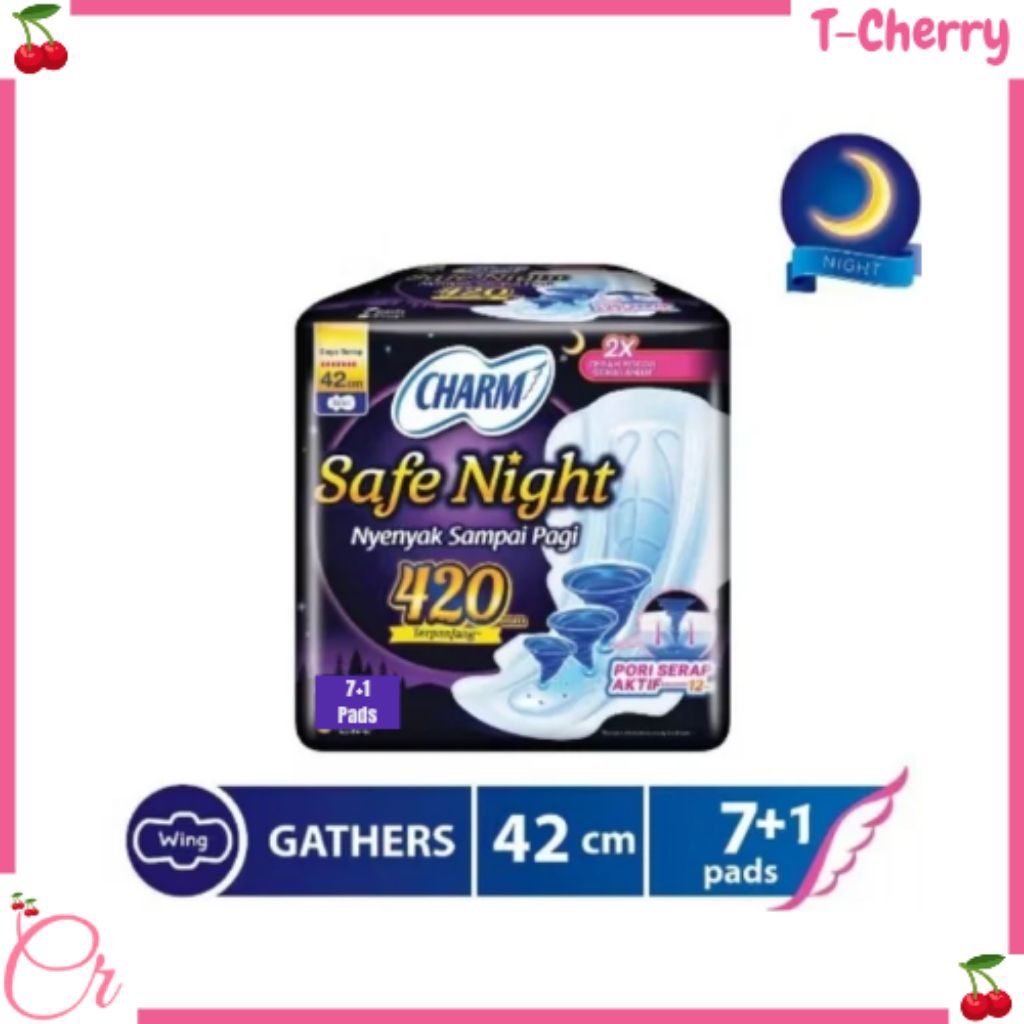 Jual Charm 42cm Isi isi 7 Pads Safe Night Wing free 1 pads (8 pads ...