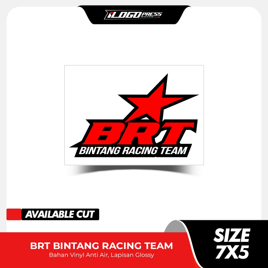 Jual BRT Bintang Racing Team - Sticker Motor Sponsor Bahan Vinyl ...