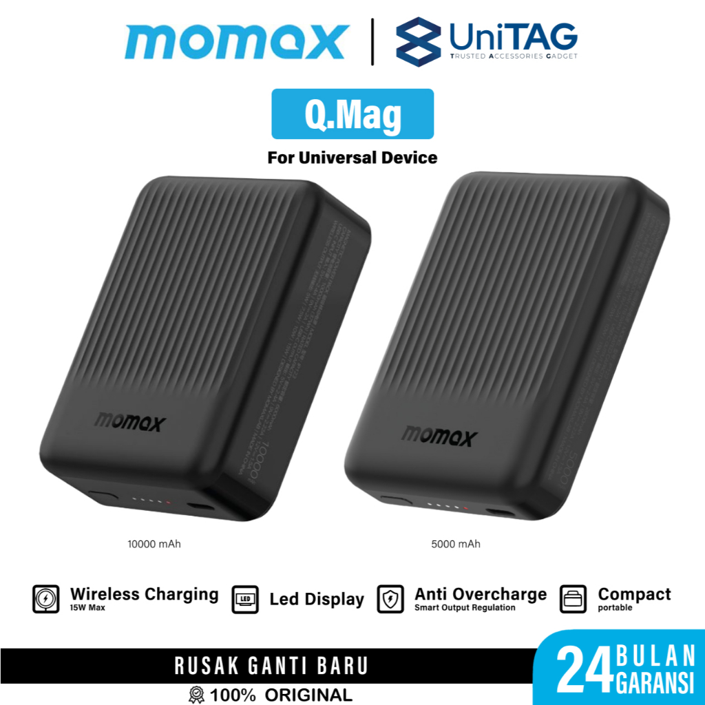 Jual Momax Powerbank MagSafe Q.Mag Minimal For iPhone Wireless Charging PD 15W 5000mAh 10000mAh ...